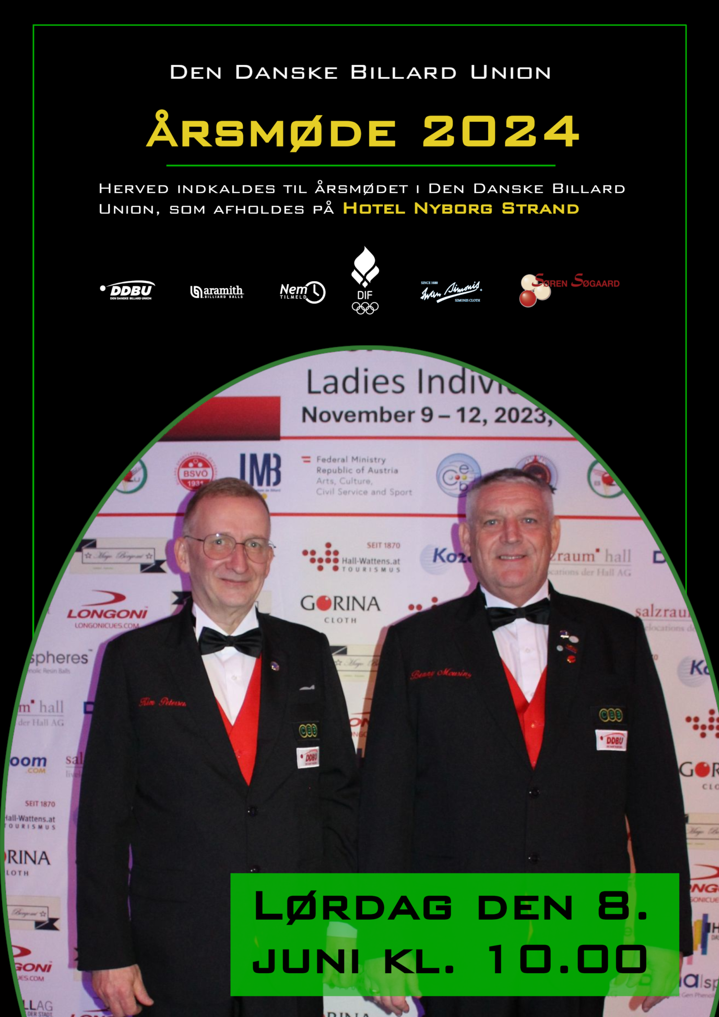 Indbydelse til årsmøde 2024 – Den Danske Billard Union